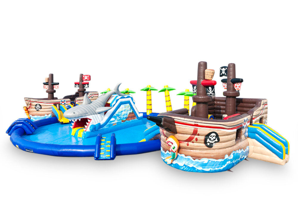 Vente château gonflable géant aquatique pirate Shark – Corsica gonflable