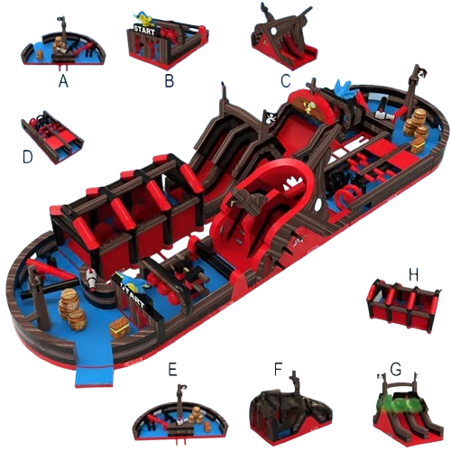Vente château gonflable parcours d'obstacles pirates – Corsica gonflable